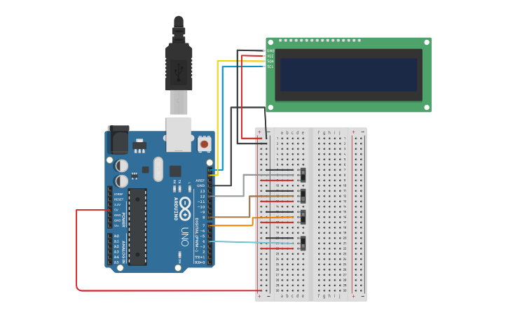 Circuit design Binary conversion - Tinkercad