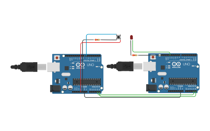 Circuit design Comunicação I2C - Twin Wire | Tinkercad