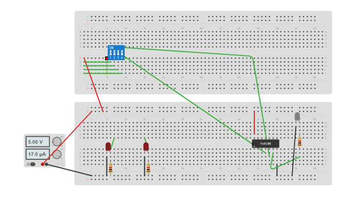 Circuit design Experimento 1 - Tinkercad