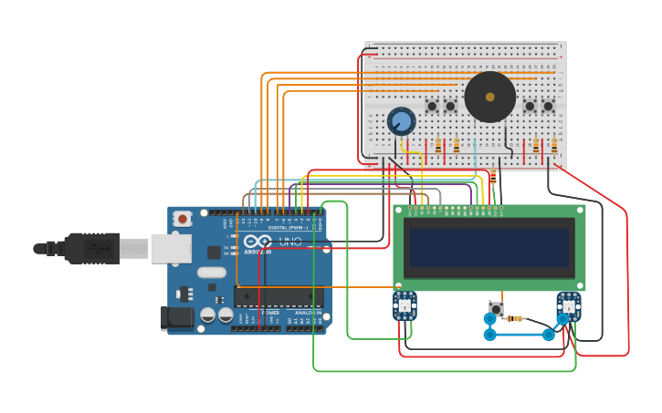 Circuit design Arduino UNO Ping Pong Game V2.0 - Tinkercad