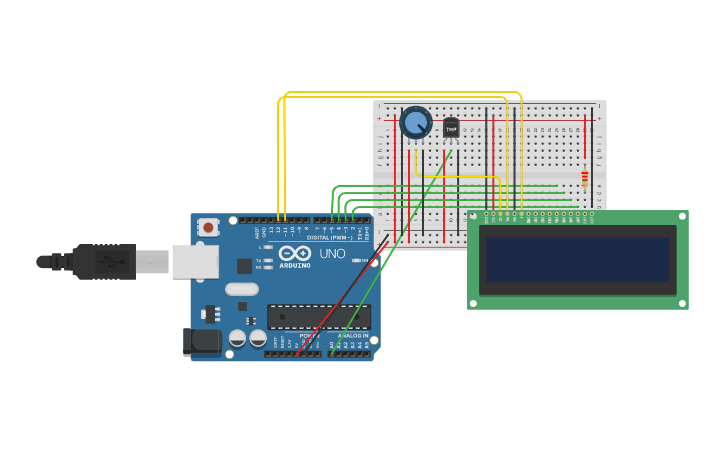 Circuit design "Sensor de Temperatura" Bruno Lima de Matos | Tinkercad