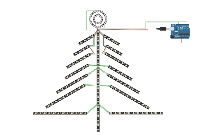 Circuit design christmas tree - Tinkercad