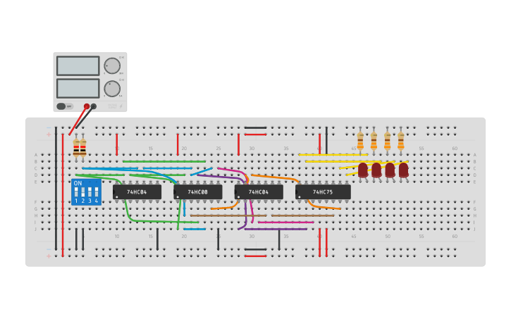 Circuit design 2-4 Decoder Lab2 - Tinkercad