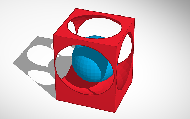 3d Design сфера у кубі Tinkercad