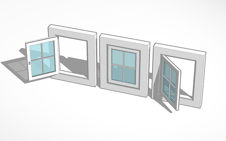 3D design Window 4 pane 36x40 - Tinkercad