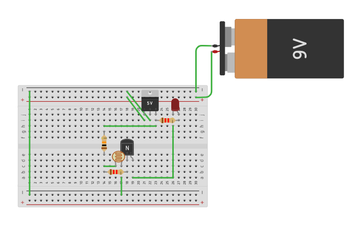 Circuit design LDR Circuit 1 - Tinkercad