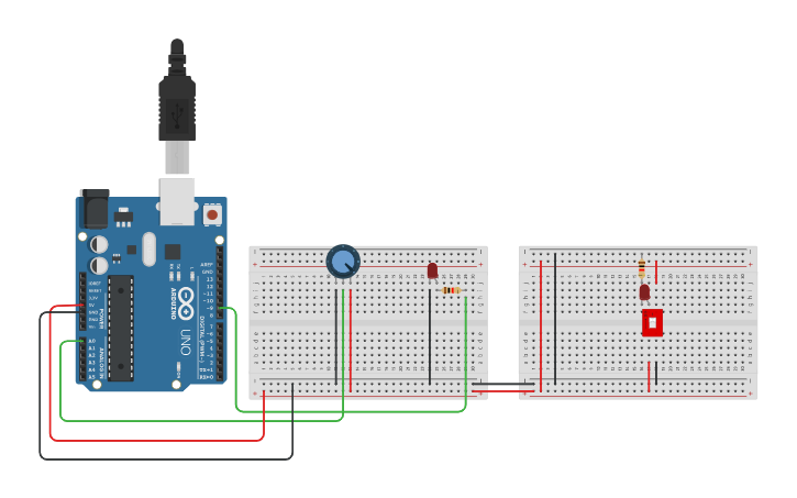 Circuit Design Control Led Brightness Using Potentiometer Tinkercad