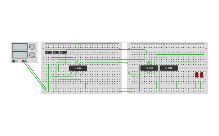 Circuit design Full Adder using NAND Gate - Tinkercad