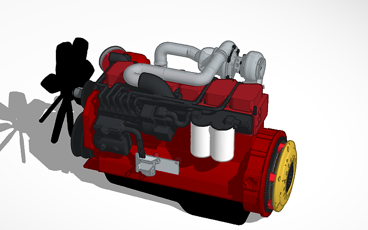 3D design Twin Turbo PACCAR MX-13 Diesel - Tinkercad