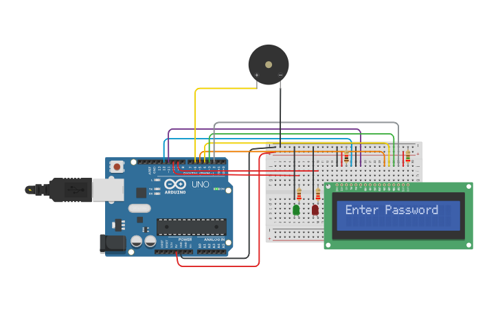 Circuit design Security System Project - Tinkercad