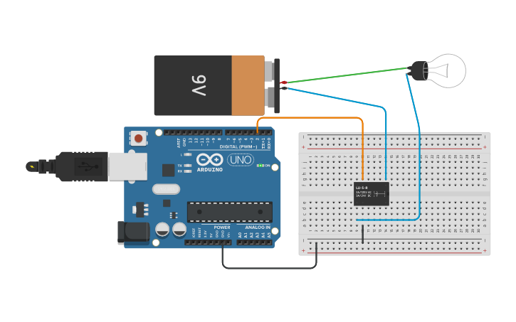 Circuit design RELE - Tinkercad