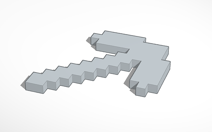 3D design Minecraft Pickaxe | Tinkercad