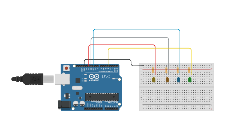 Circuit design UTILIZANDO VARIABLES - Tinkercad