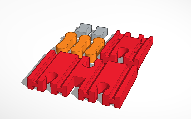 3D design Wooden Train Track connectors - Tinkercad