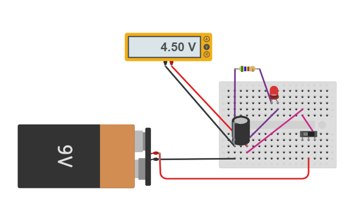 Circuit design Capacitor - EA1 | Tinkercad