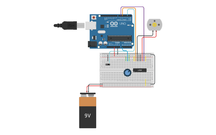 Circuit design Reverse Motor - Tinkercad