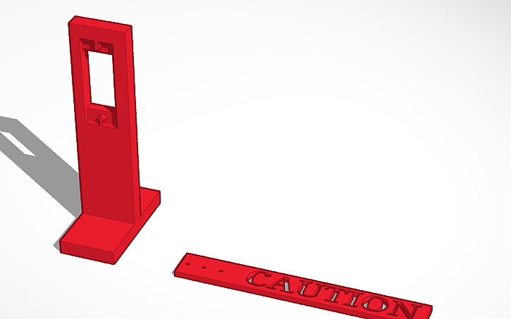 3D design Gate Fixture and Caution Gate - Tinkercad