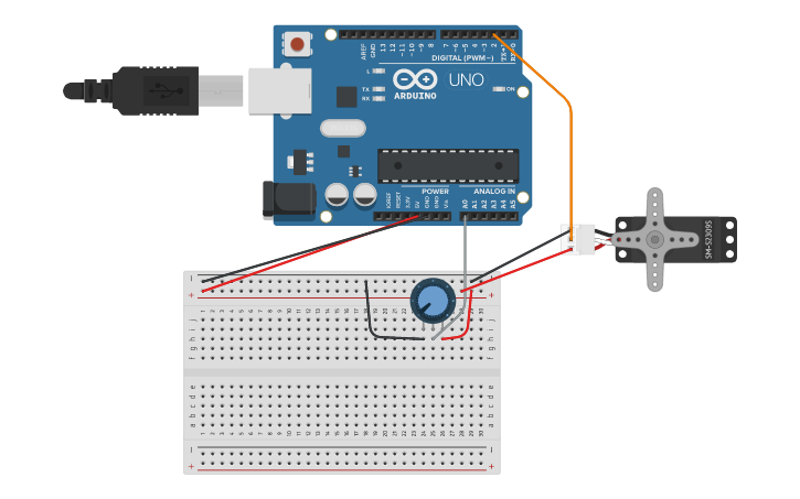 Circuit Design Servomotores Tinkercad