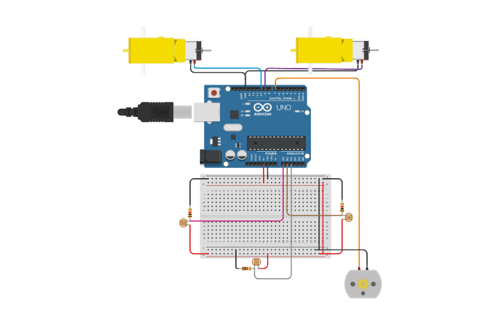 Circuit design Fire Fighting Robot - Tinkercad