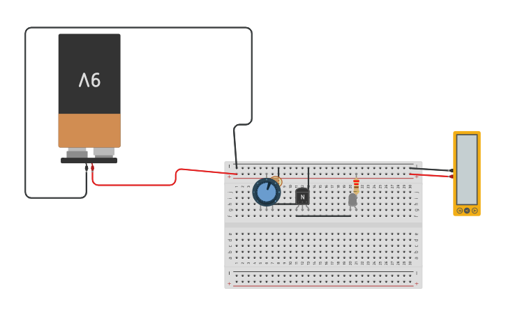 Circuit design resistencia variable | Tinkercad