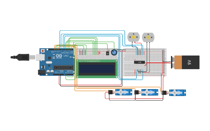 Circuit design temperatura y ph simulación - Tinkercad