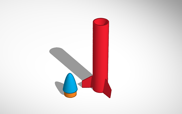 3D design flying rocket nose and tail - Tinkercad