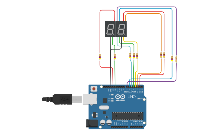 Circuit Design Number Counter Arduino Circuit Tinkercad