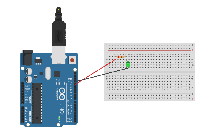 Circuit design Arduino, SOS - Tinkercad