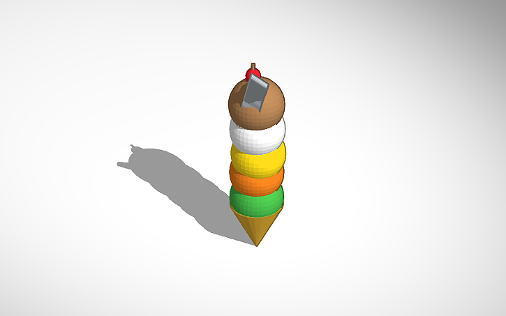 3D design Ice Cream Cone - Tinkercad
