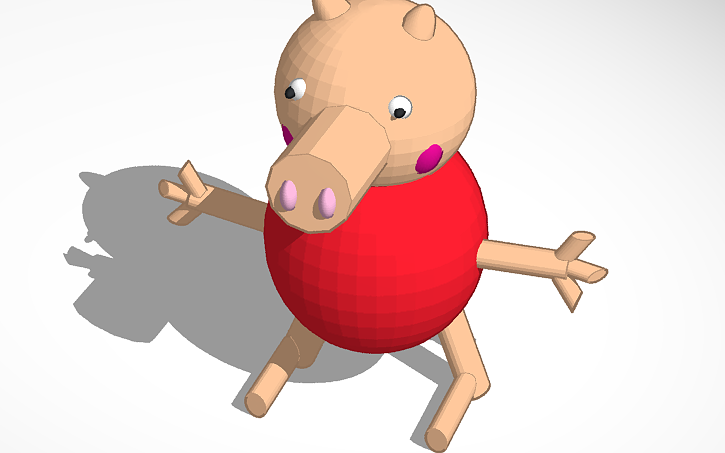3D design Peppa Pig - Tinkercad