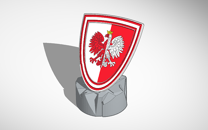 3D design Poland Medieval Shield Figure - Tinkercad
