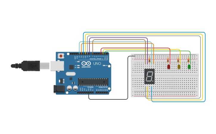 Circuit design Lesson 4: Traffic Light System 0 - 9 with 7 Segment and ...