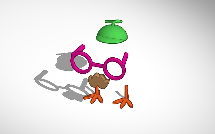 3D design El pollo con bigote raro invisible | Tinkercad
