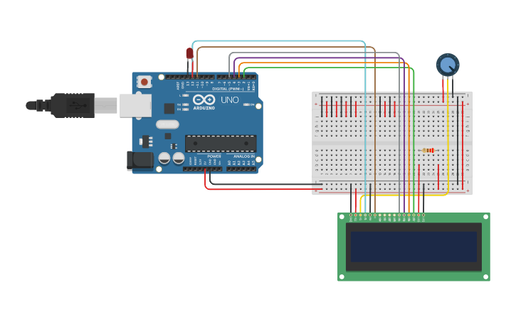 Circuit design Display LCD | Tinkercad