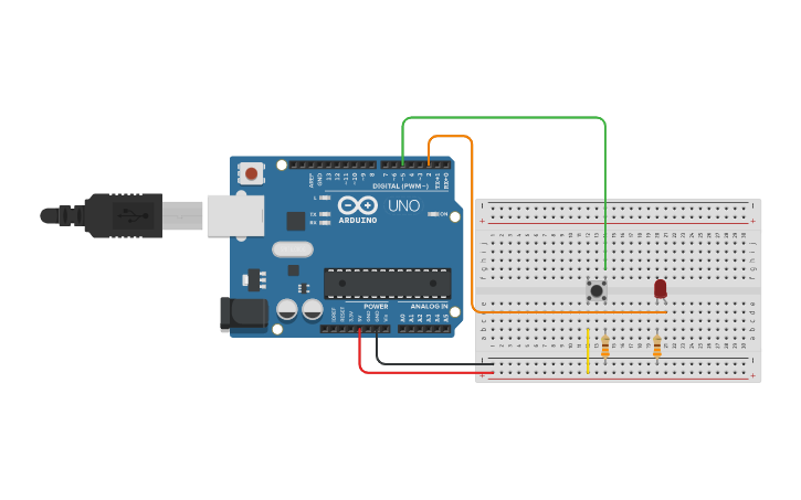 Circuit design PULSADOR-LED - Tinkercad