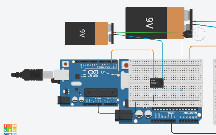 Circuit design Relé - Tinkercad