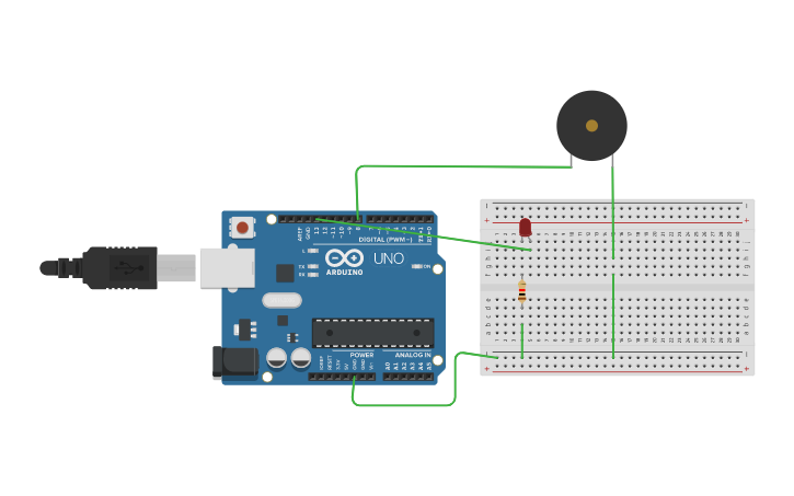 Circuit design Morse code encoder - Tinkercad