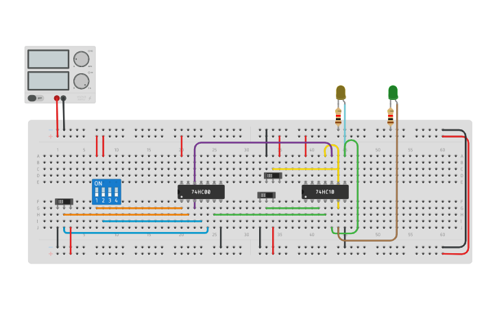 Circuit design SR FLIP-FLOP | Tinkercad