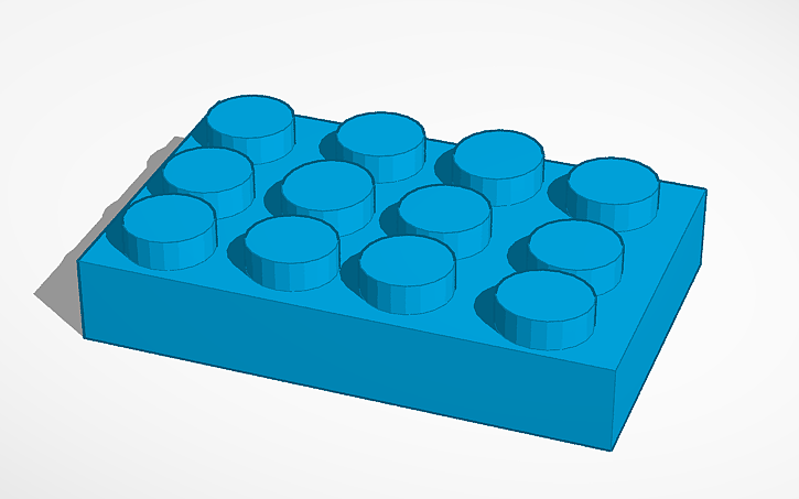 3D design Blue Lego Brick - Tinkercad
