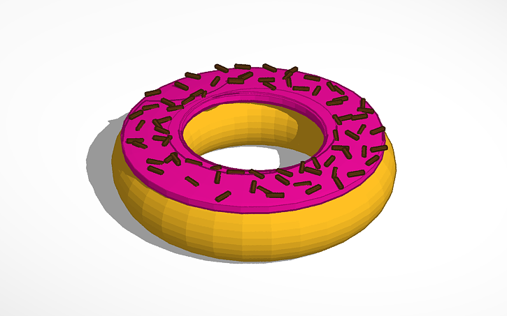 3D design Pink Frosted Donut | Tinkercad