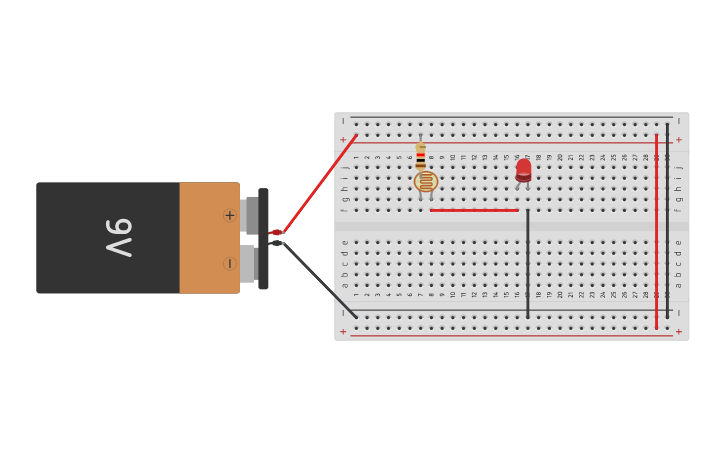 Circuit design Encender un led con un Fotoresistor. - Tinkercad Circuit design Encender un led con un Fotoresistor. - Tinkercad