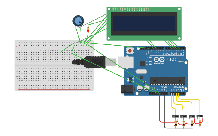 Circuit design Water Level Step Sensor - Tinkercad