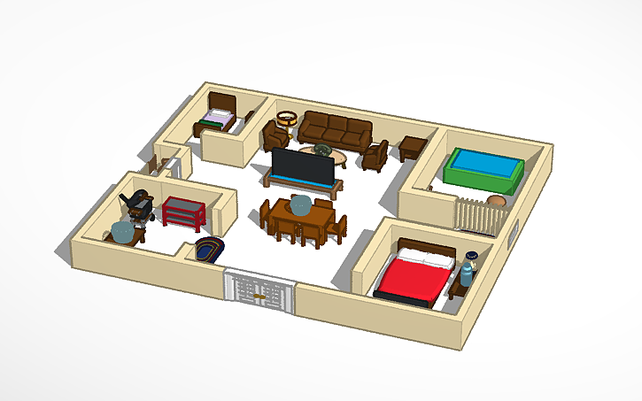 3D design Interior design - House - Tinkercad