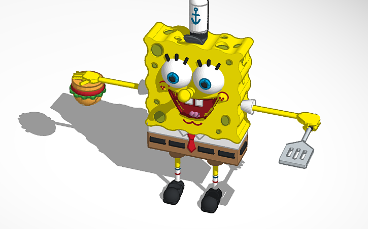 3D design SpongeBob T-Pose - Tinkercad