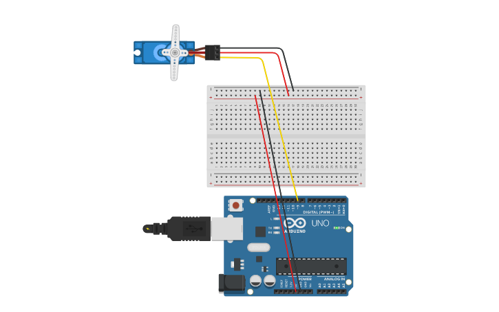 Circuit design Práctica 6 (servomotor 1) | Tinkercad