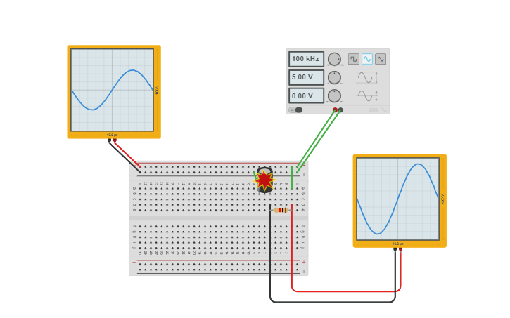 Circuit design High Pass RC Circuit - Tinkercad
