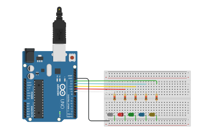 Circuit design Arduino Pisca-Pisca - Tinkercad