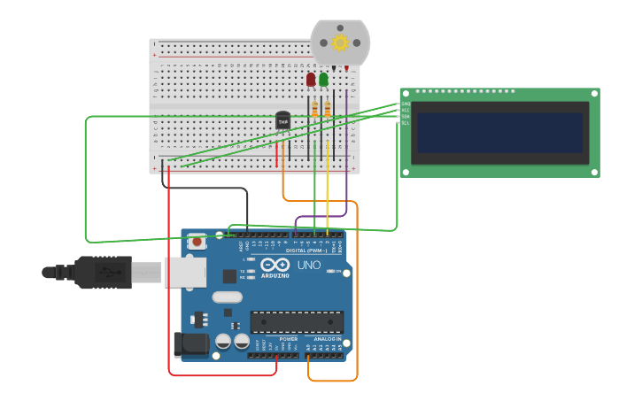 Circuit Design Automatic Temperature Controlled Cooling System Tinkercad