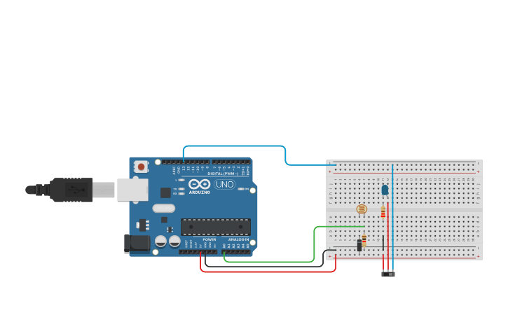Circuit design #17 Arduino: FotoResistenza con Arduino - Tinkercad