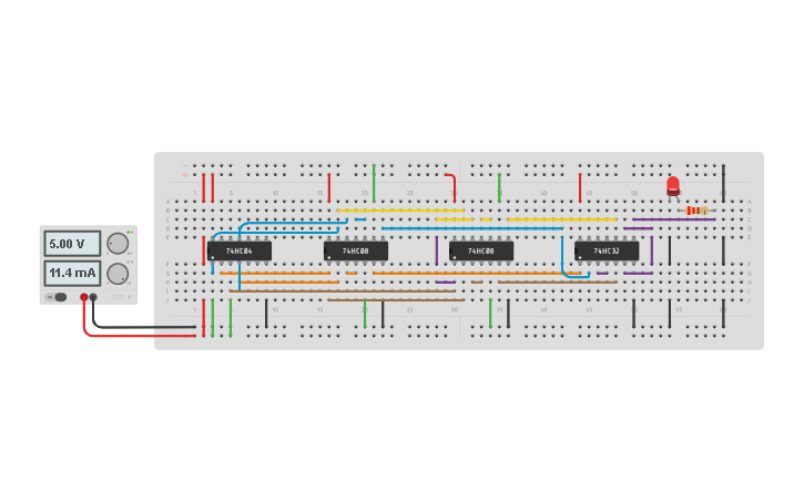 Circuit design 4x1 multiplexer - Tinkercad